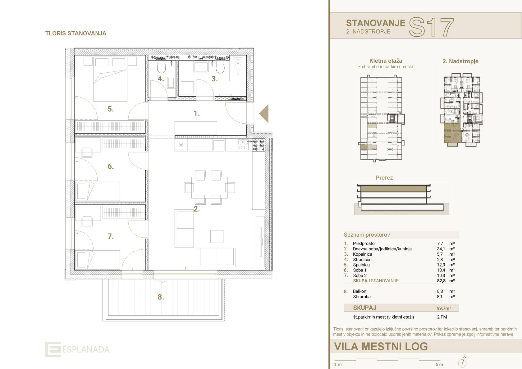 Sale, Apartment, 4-bedroom, Ljubljana, Vič-Rudnik, Trnovo, 97.1 m2